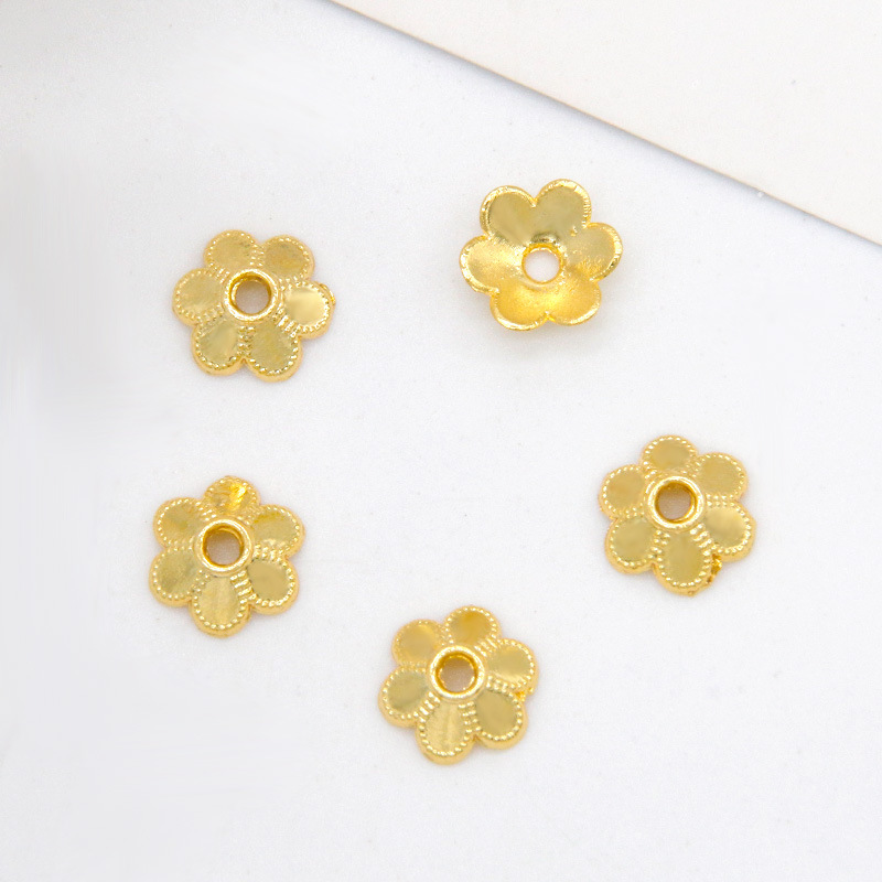 18k真金色diy金属立体真金ビーズ六弁花托6mm | 卸売・ 問屋・仕入れの専門サイト【NETSEA】