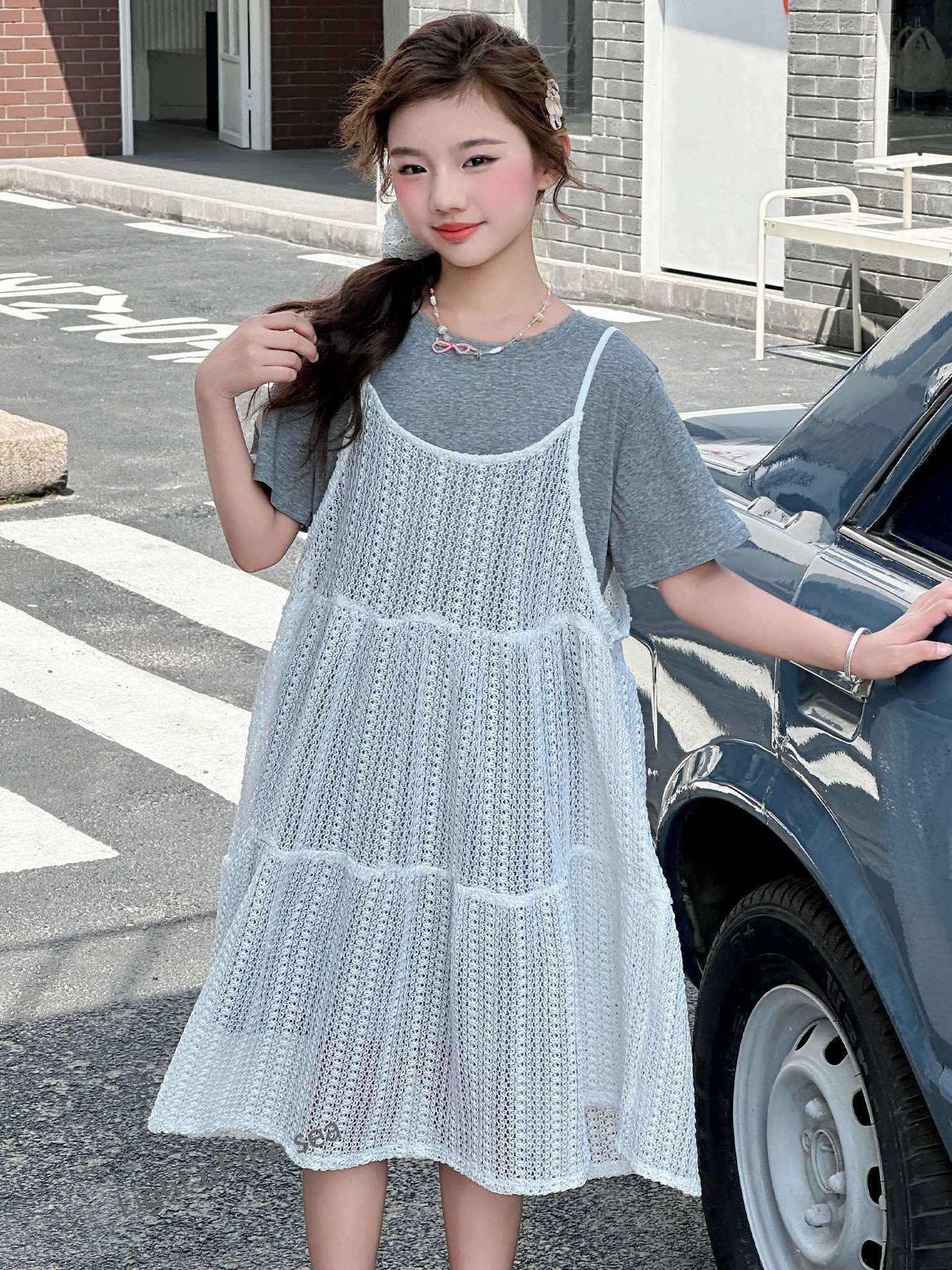韓国子供服 ベビー服 キッズ 女の子半袖ワンピース +キャミソールワンピース 2点セット 2色 120cm-170cm | 卸売・ 問屋・仕入れの専門サイト【NETSEA】