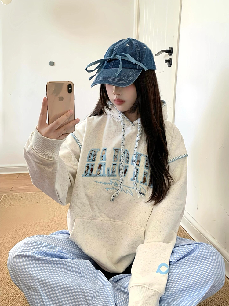 【予約226253】大きいサイズ秋冬新作 韓国風 レディース 刺繍 帽子付き 長袖 Tシャツ パーカー LL-4L | 卸売・ 問屋・仕入れの専門サイト【NETSEA】
