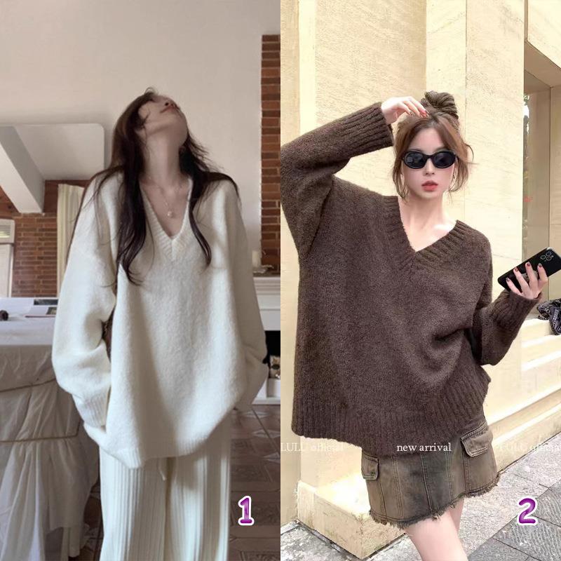 新入荷★レディース服・ニットセーター・v襟・韓国風・トップス 2色 | 卸売・ 問屋・仕入れの専門サイト【NETSEA】